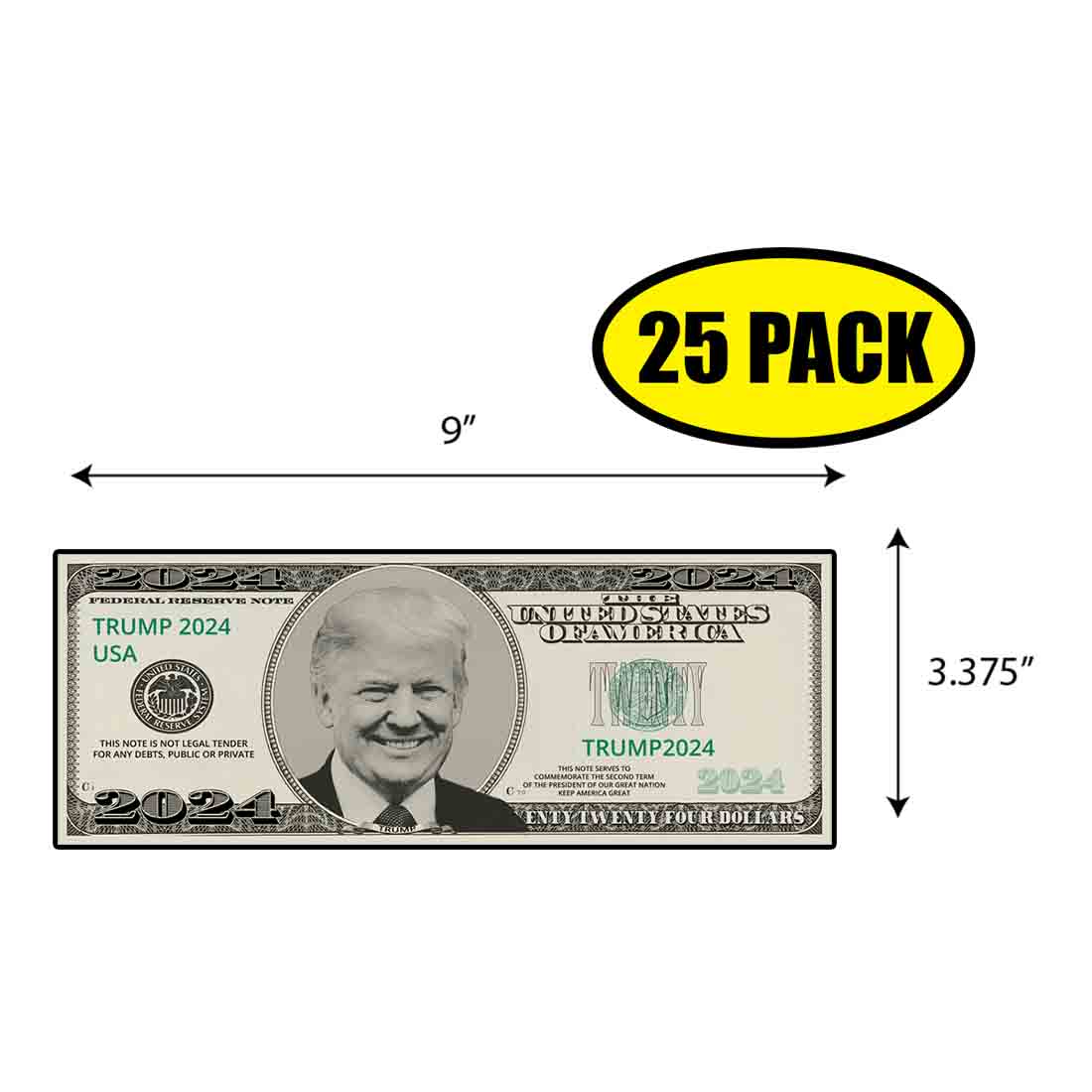 25 PACK 3.37"x 9" TRUMP 2024 Sticker Decal Gift MAGA Trump BS0056 | eBay