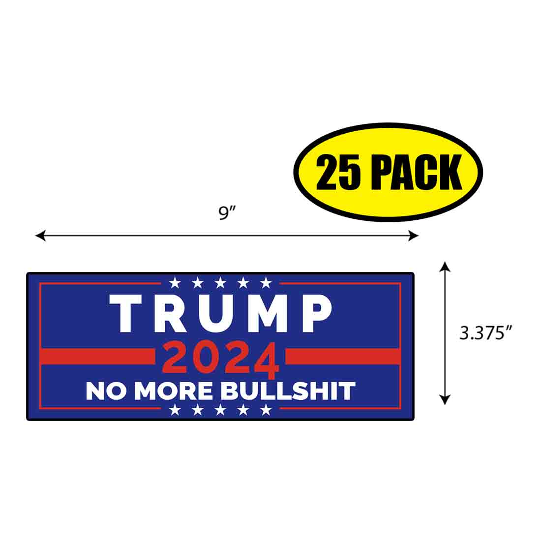 25 PACK 3.37"x 9" TRUMP 2024 Sticker Decal Gift MAGA Trump BS0059 | eBay