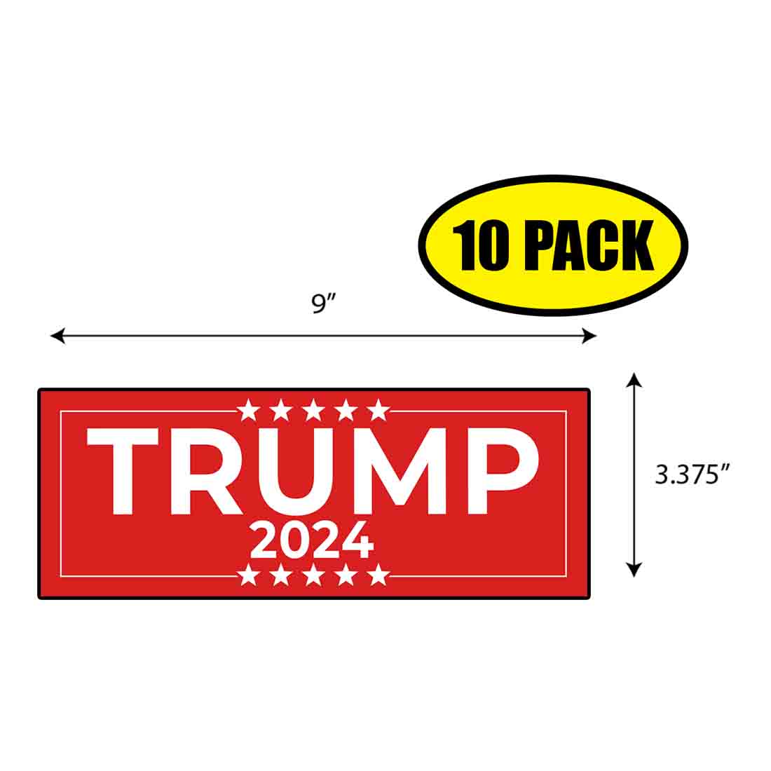 10 PACK 3.37"x 9" TRUMP 2024 Sticker Decal Gift MAGA Trump BS0060 | eBay