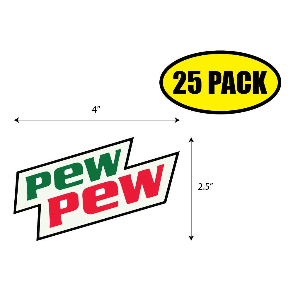 Pew Pew Mountain Dew Vinyl Sticker Decal (2.5" x 4") | Peel & Stick ...