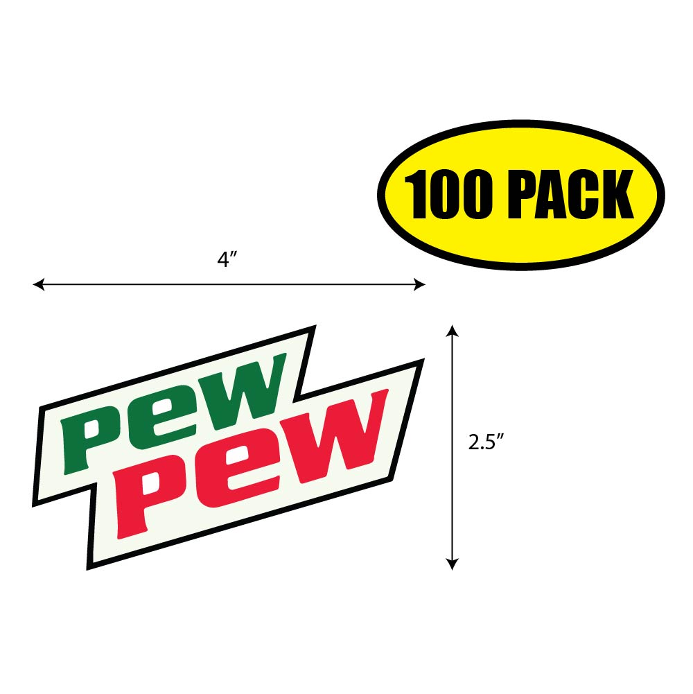 Pew Pew Mountain Dew Vinyl Sticker Decal (2.5" x 4") | Peel & Stick ...