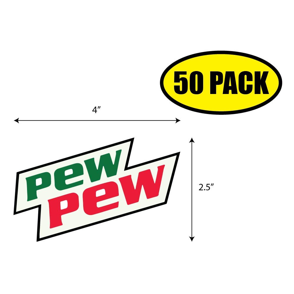 Pew Pew Mountain Dew Vinyl Sticker Decal (2.5" x 4") | Peel & Stick ...