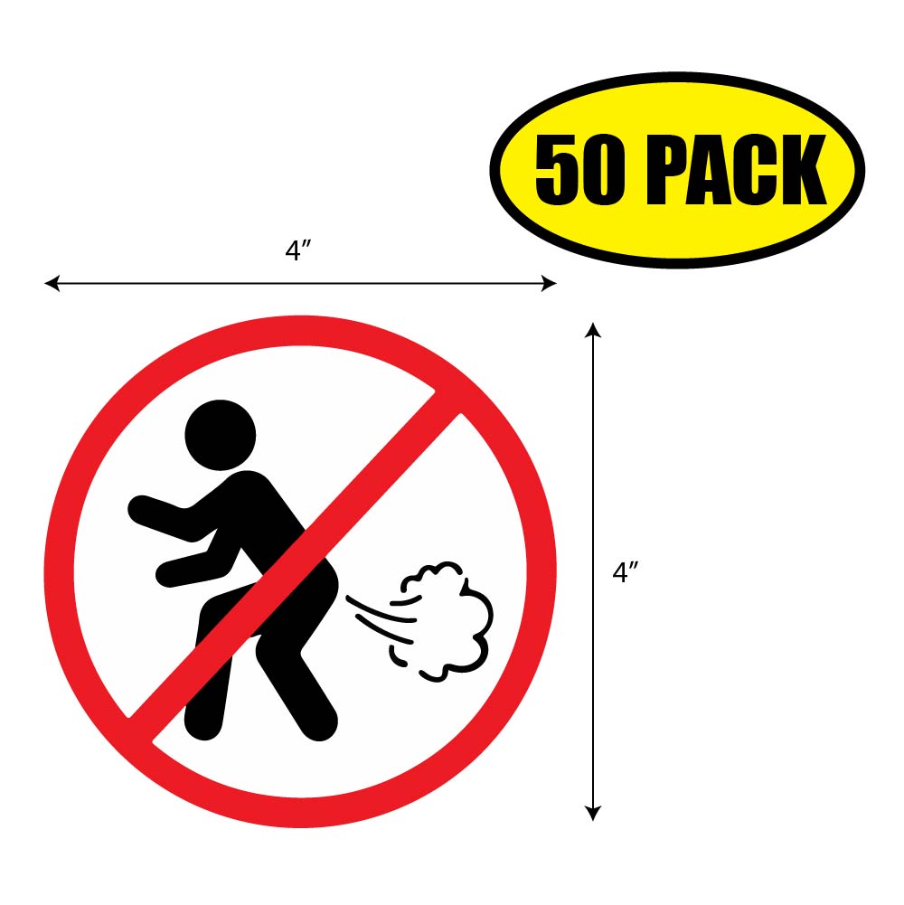 No Farting Vinyl Sticker Decal (4" x 4") | Peel & Stick | Funny, Humor ...