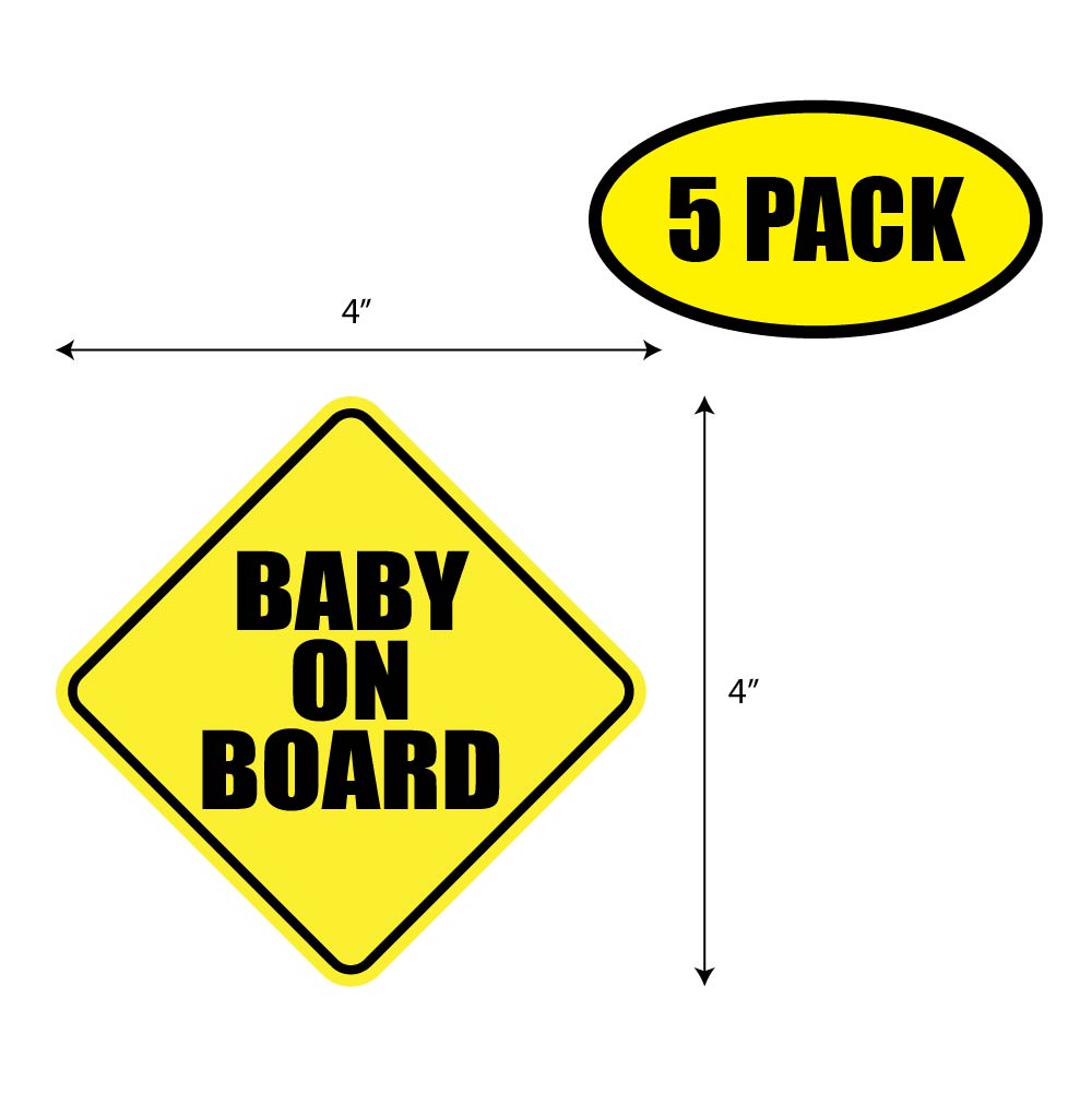 Baby On Board Vinyl Sticker Decal (4" x 4") | Peel & Stick | Funny ...