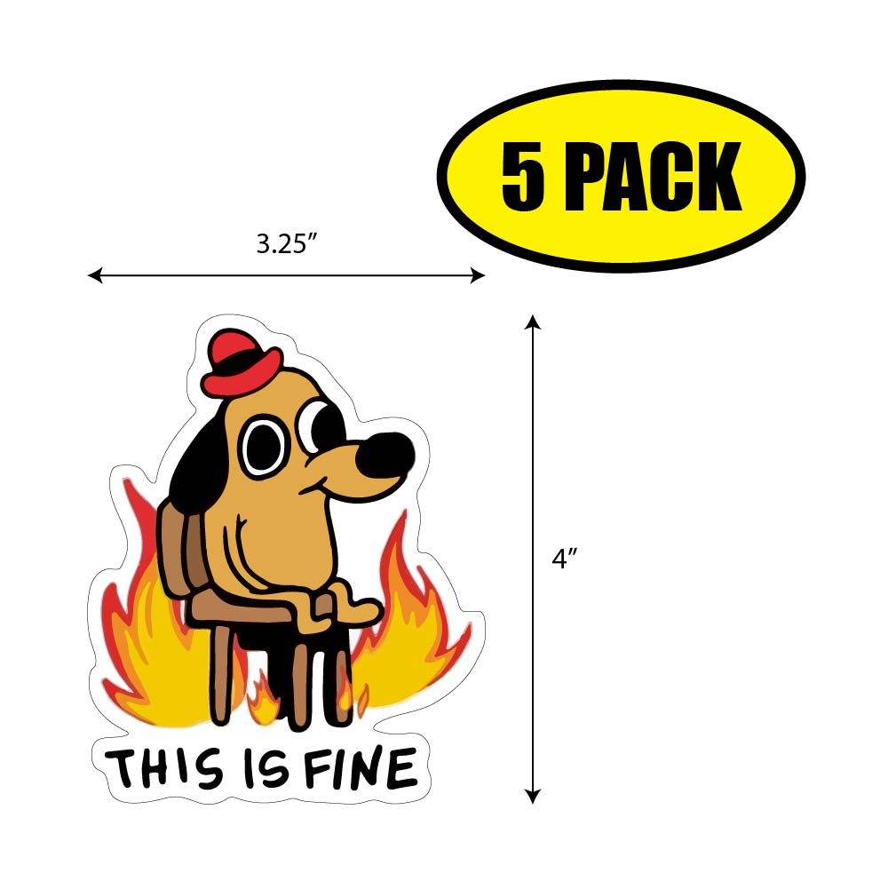 This Is Fine Vinyl Sticker Decal (3.25" x 4") | Peel & Stick | Funny ...