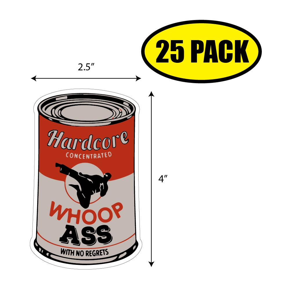 Hardcore Whoop Ass Vinyl Sticker Decal (4" x 2.5") | Peel & Stick ...