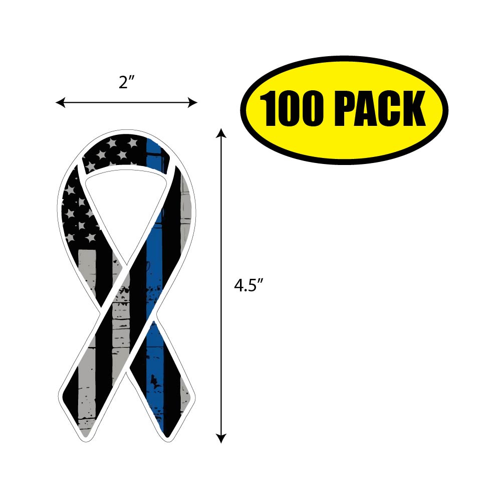 Support Police Ribbon Vinyl Sticker Decal (4.5" x 2") | Peel & Stick ...